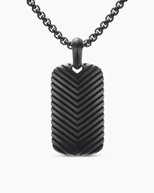David Yurman Chevron Tag - Black Titanium