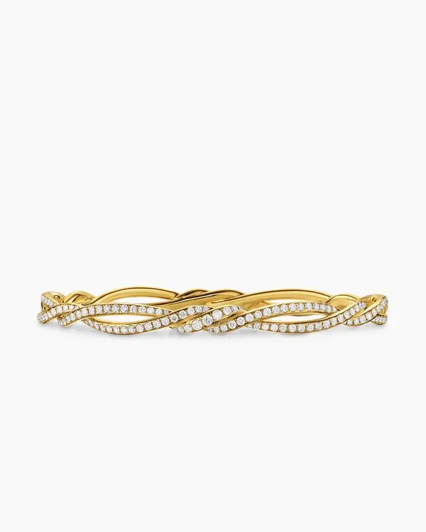 David Yurman Wisteria® Bangle In 18k Yellow Gold With Diamonds - Diamond