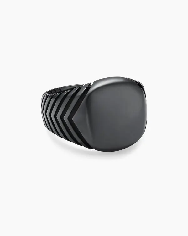 David Yurman Chevron Signet Ring - Black Titanium