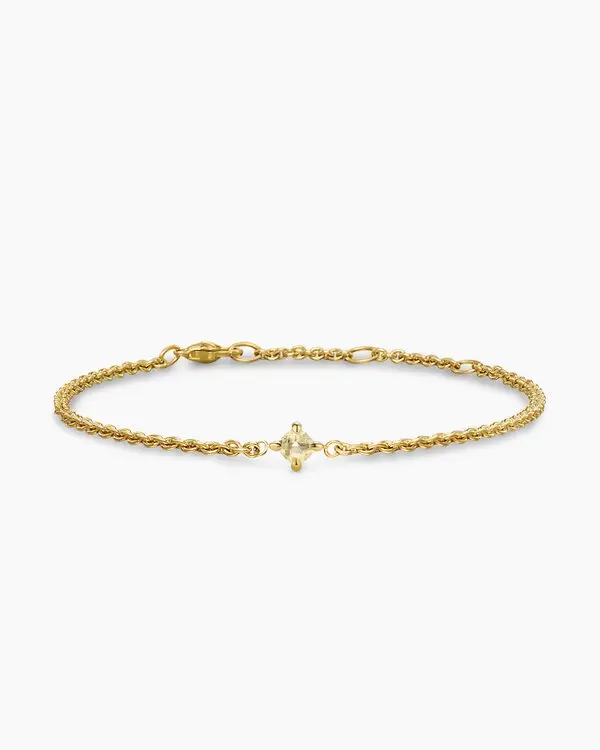 David Yurman 18k Yellow Gold Micro Chatelaine® Chain Bracelet - Champagne Citrine