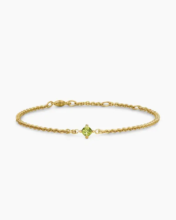 David Yurman 18k Yellow Gold Micro Chatelaine® Chain Bracelet - Peridot
