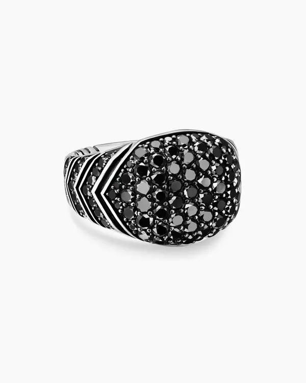 David Yurman Chevron Signet Ring - Black Diamond