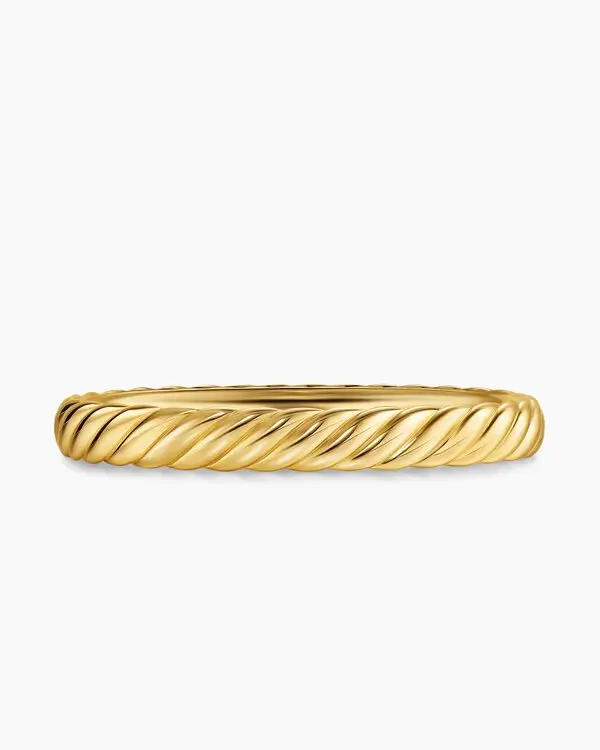 David Yurman Sculpted Cable Bangle Bracelet - All 18k Yellow Gold