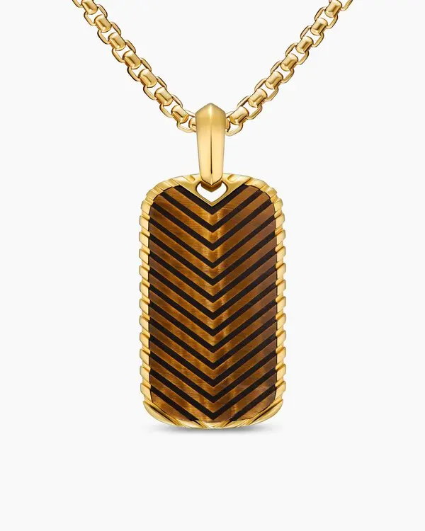 David Yurman Chevron Tiger's Eye Tag - Tigers Eye