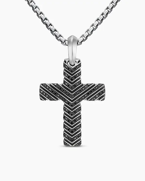 David Yurman Chevron Cross Pendant - Black Diamond