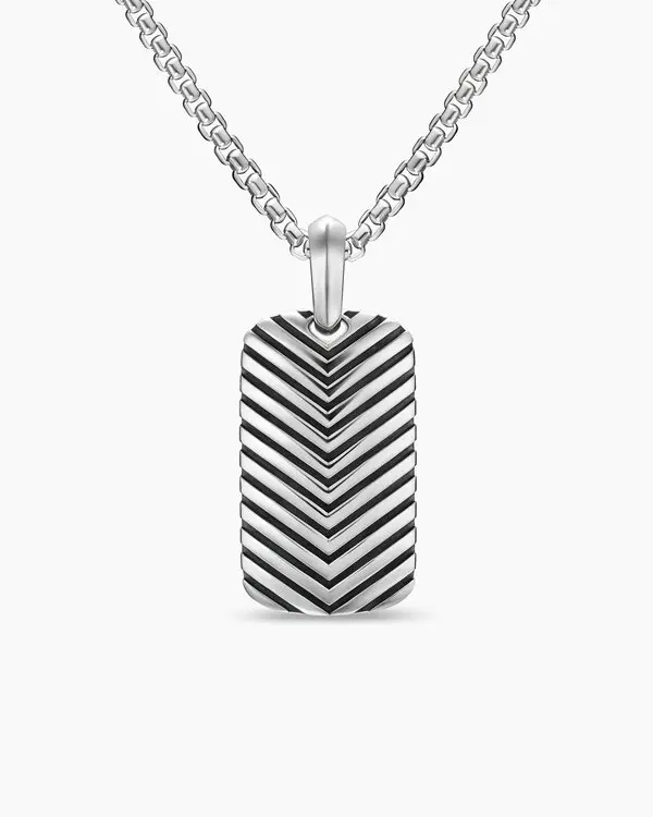 David Yurman Chevron Sterling Silver Tag - All Sterling Silver