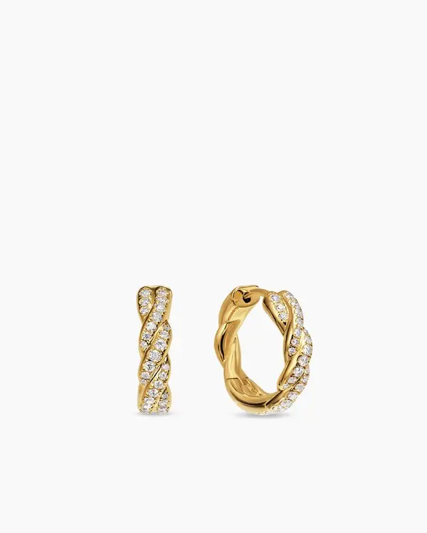 David Yurman Wisteria® Hoop Earrings In 18k Yellow Gold With Diamonds - Diamond