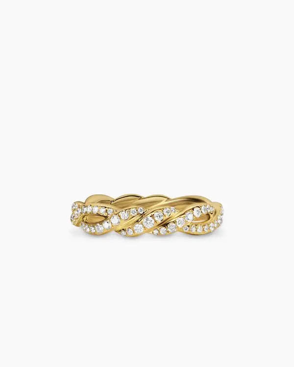 David Yurman Wisteria Band Ring In 18k Yellow Gold With Diamonds - Diamond