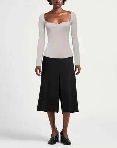 Elisabetta Franchi Ribbed Square Neck Long Sleeve Sweater