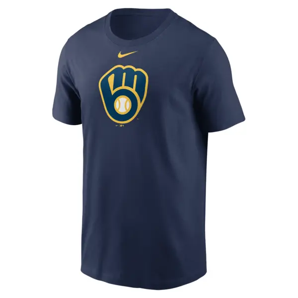 Nike Milwaukee Brewers Fuse Large Logo Mlb T-shirt - Blue