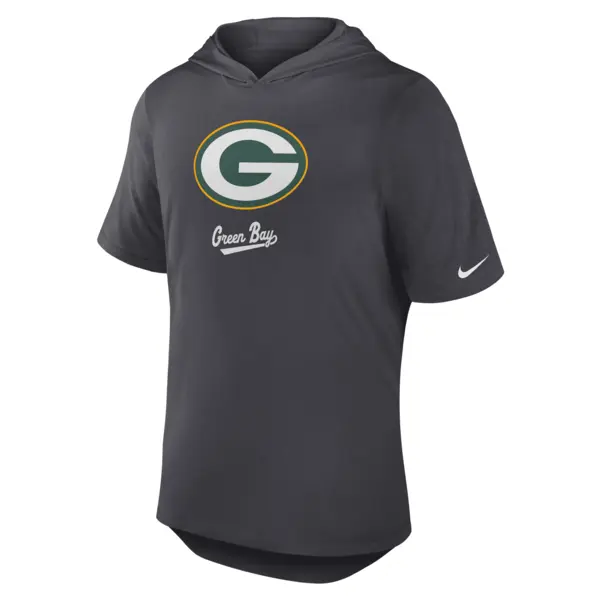 Nike Green Bay Packers Dri-fit Nfl Hooded T-shirt - Grey