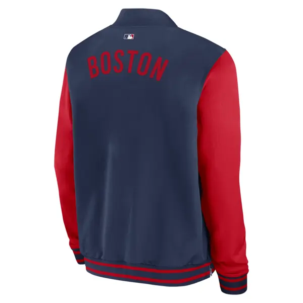 Nike Boston Red Sox Authentic Collection Dugout Mlb Full-zip Bomber Jacket - Blue