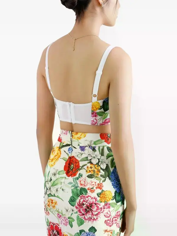 Dolce & Gabbana Floral-print Crop Top - White