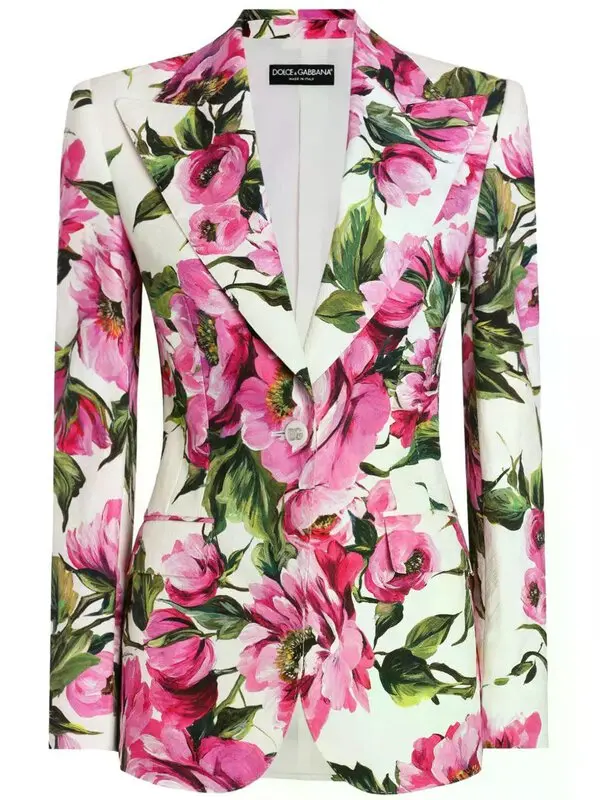 Dolce & Gabbana Floral-print Blazer - White