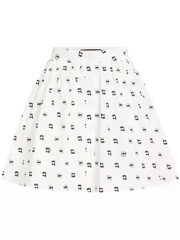 Karl Lagerfeld Ikon Printed Skirt - White