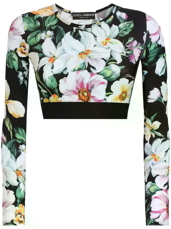 Dolce & Gabbana Floral-print T-shirt - Black