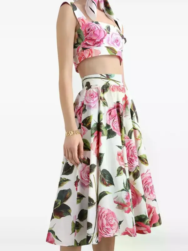 Dolce & Gabbana Floral-print Midi Skirt