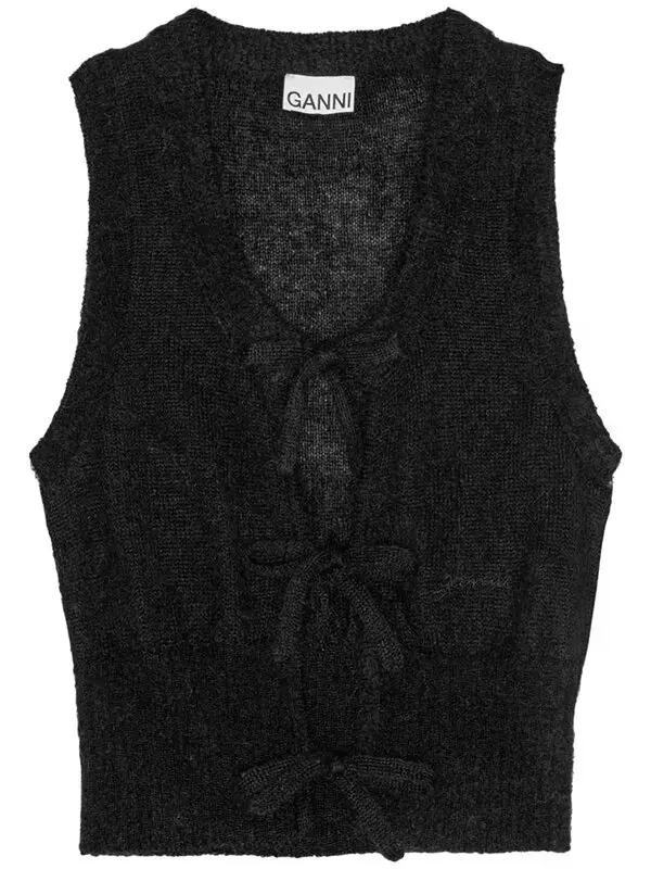 GANNI Tied Vest - Black