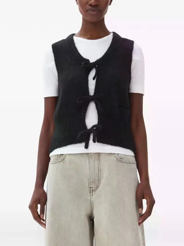 GANNI Tied Vest - Black