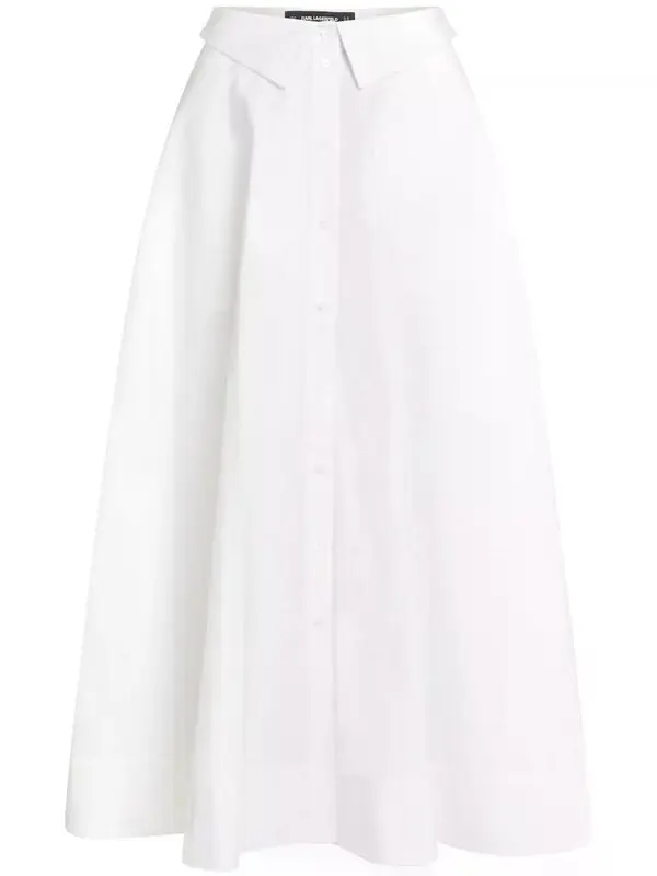 Karl Lagerfeld Poplin Midi Skirt