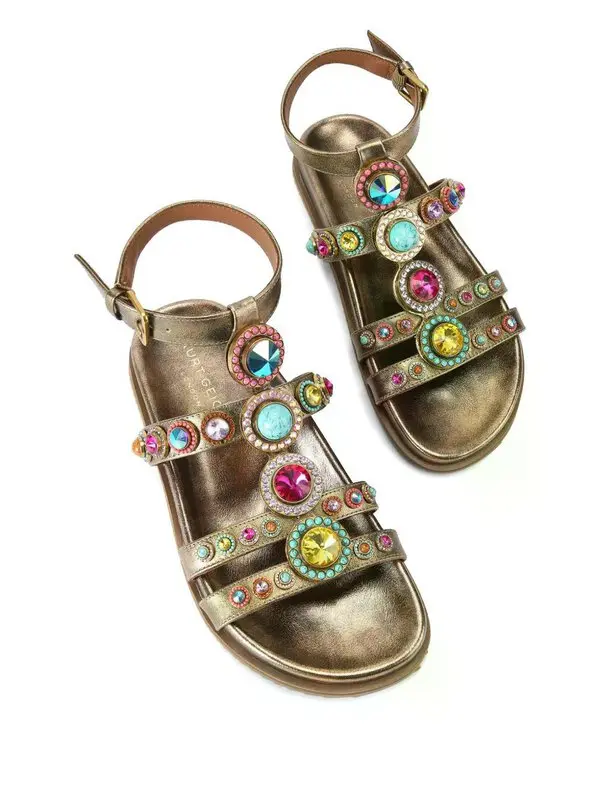 Kurt Geiger Octavia Flexi Crystal Embellished Sandals - Brown