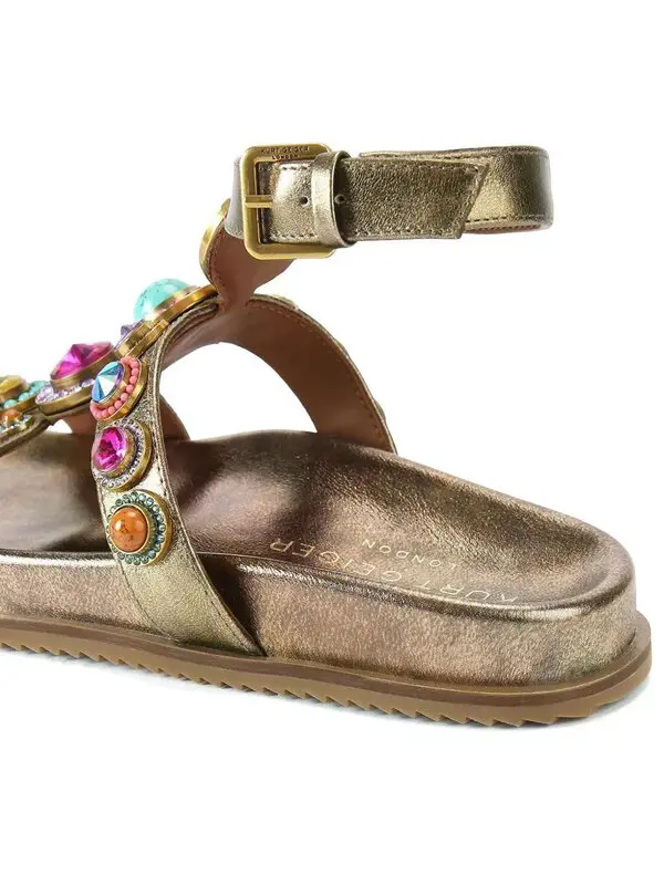 Kurt Geiger Octavia Flexi Crystal Embellished Sandals - Brown