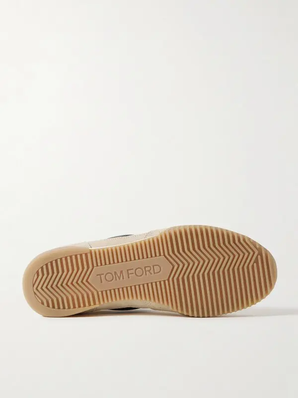 TOM FORD Terence Leather And Suede Sneakers - Neutrals