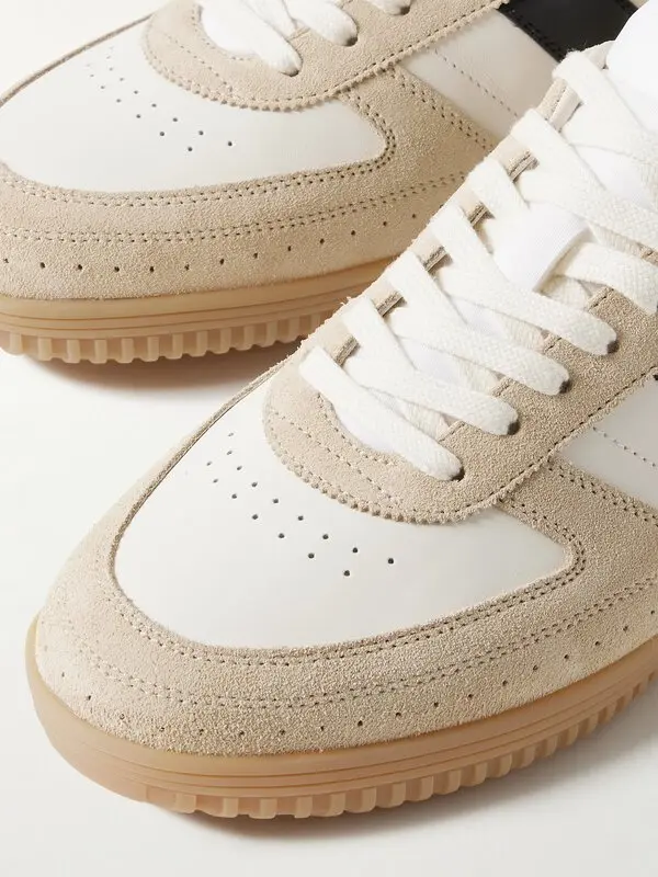 TOM FORD Terence Leather And Suede Sneakers - Neutrals