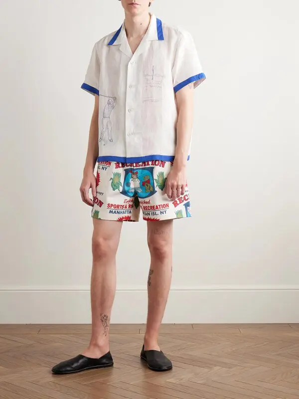 BODE Printed Cotton-twill Shorts