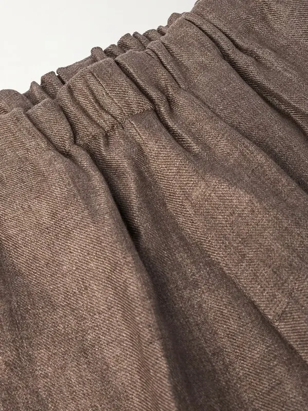 PIACENZA CASHMERE 1733 Straight-leg Linen Trousers - Brown