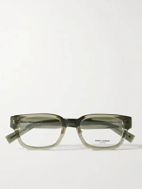 Saint Laurent Rectangular-frame Optical Glasses - Green