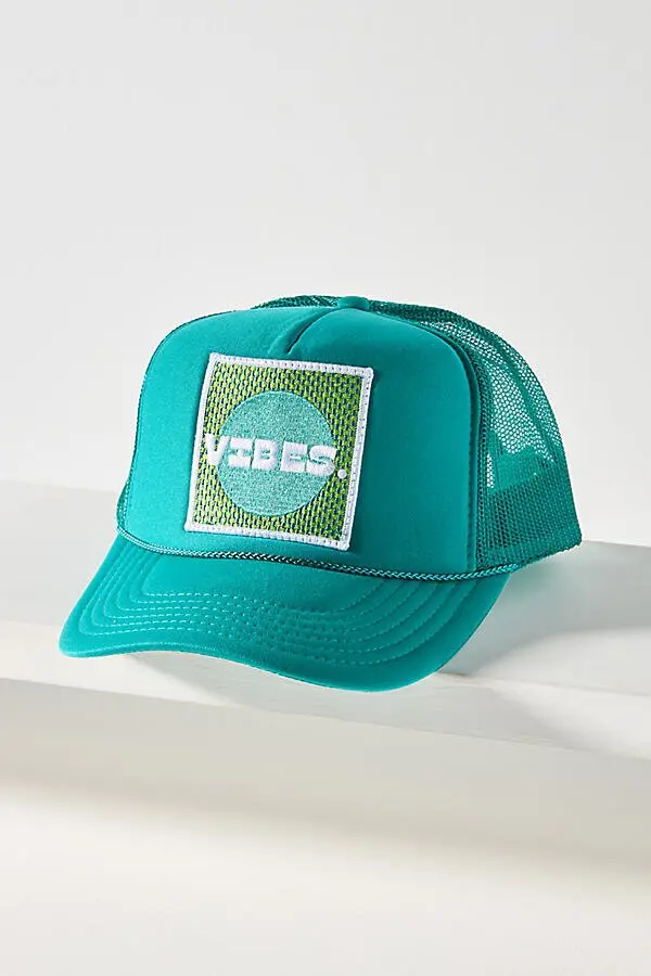 FRIDAY FEELIN Vibes Trucker Hat - Emerald Green
