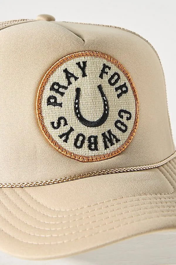 FRIDAY FEELIN Pray For Cowboys Trucker Hat - Tan