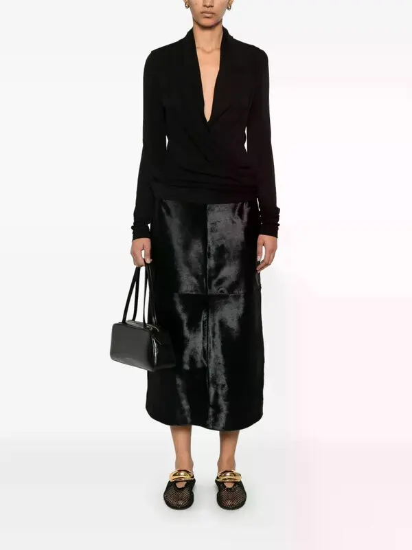 TOTEME Overlapped Jersey Blouse - Black