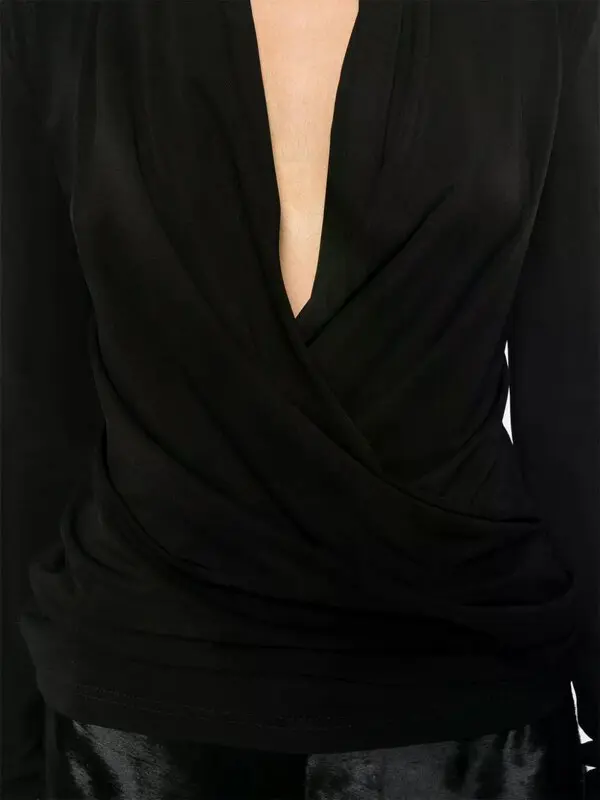TOTEME Overlapped Jersey Blouse - Black