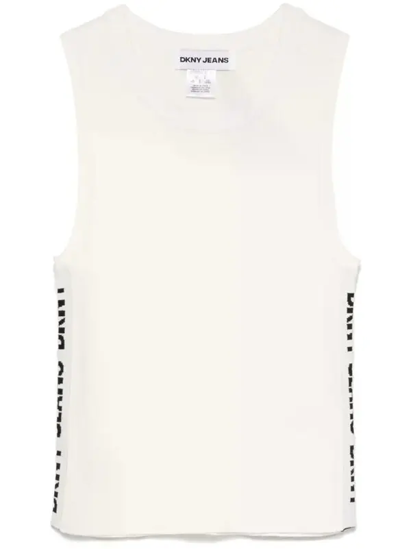 Dkny Logo-trim Vest - White