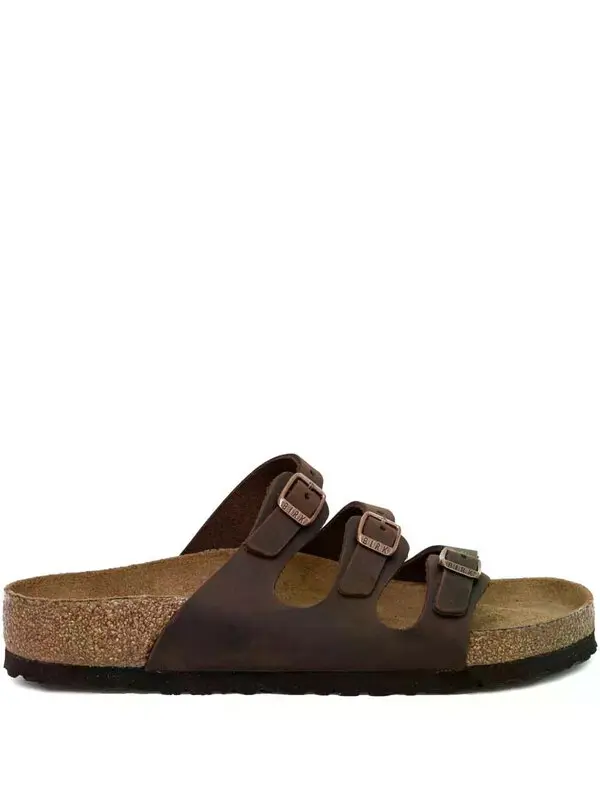 BIRKENSTOCK Florida Buckle Slides - Brown