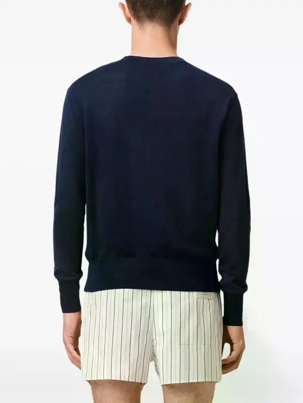 AMI Paris De Coeur-embroidered Sweater - Blue