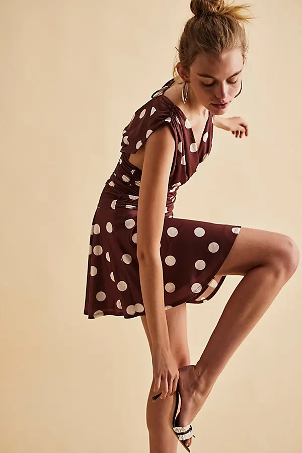 Free People Annabelle Mini Dress In Chocolate Combo - 61% Off | Editorialist