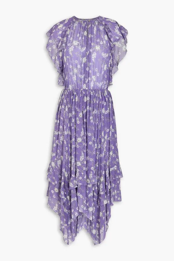 Ulla Johnson Caterina Floral-print Midi Dress - Purple