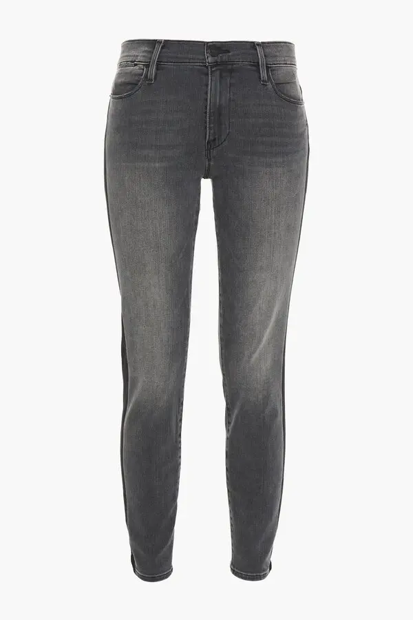 FRAME Le High Cropped Skinny Jeans - Charcoal