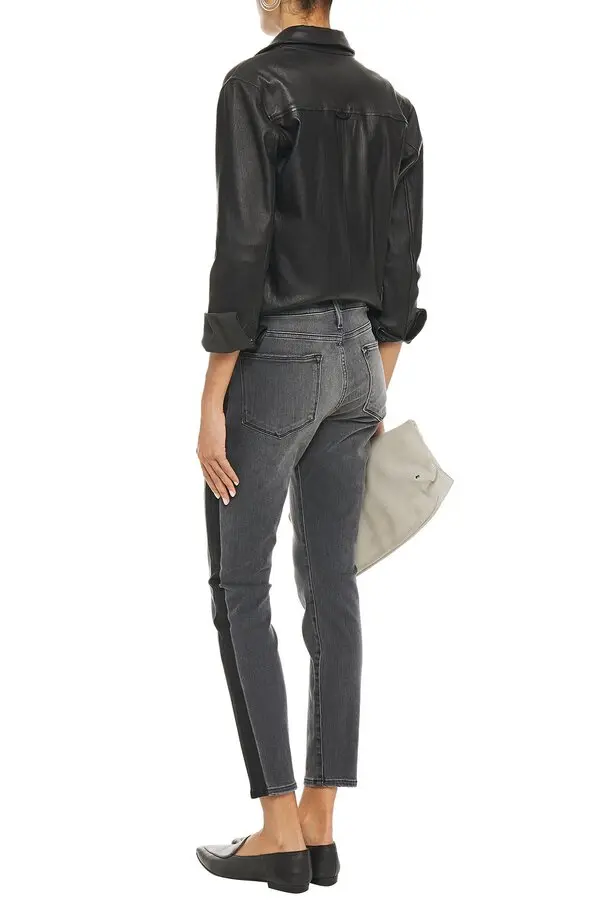 FRAME Le High Cropped Skinny Jeans - Charcoal
