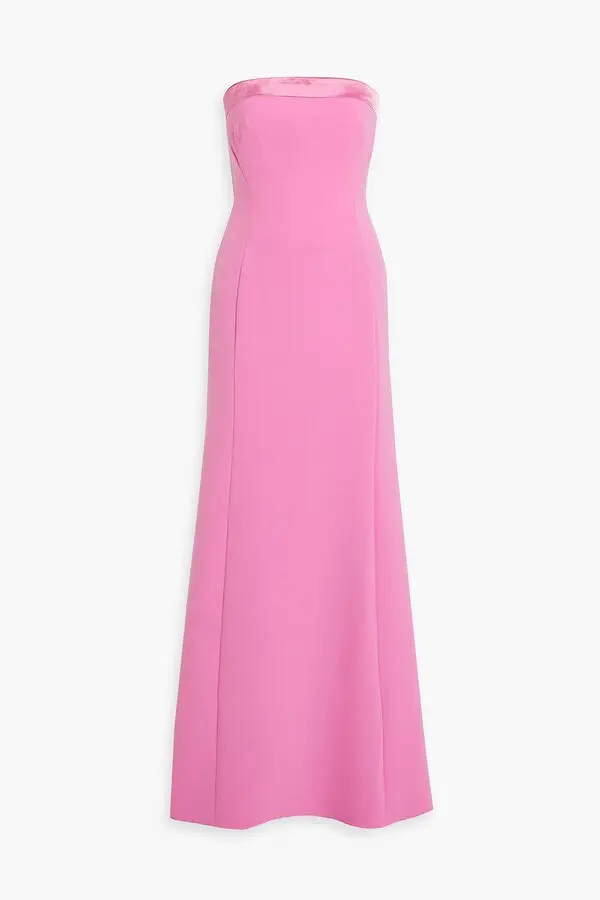 Jenny Packham Circe Satin-trimmed Strapless Crepe Gown