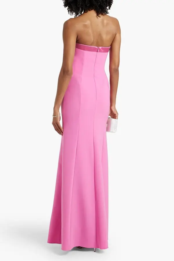 Jenny Packham Circe Satin-trimmed Strapless Crepe Gown