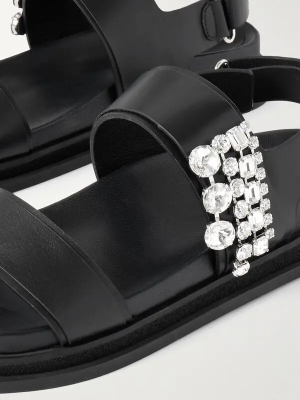 JIMMY CHOO Verity Crystal-embellished Sandals - Black