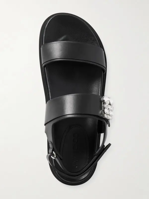 JIMMY CHOO Verity Crystal-embellished Sandals - Black