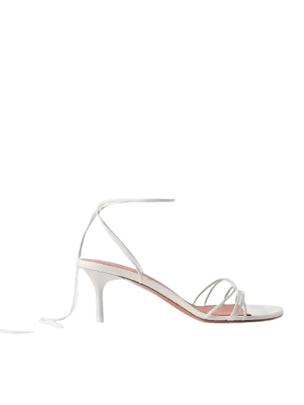 Amina Muaddi Lori Leather Sandals - White