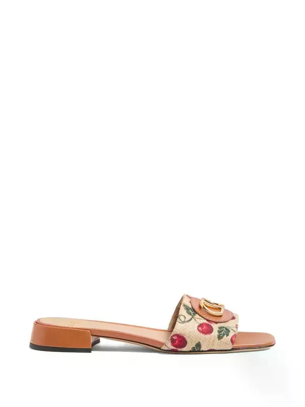 Valentino Garavani Vlogo Signature Cherryfic Slide Sandals