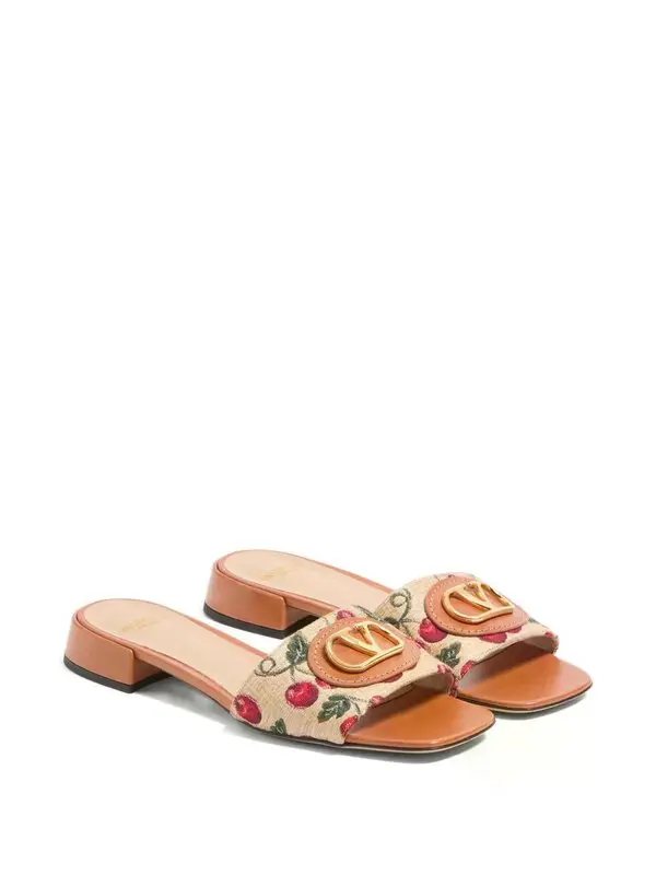 Valentino Garavani Vlogo Signature Cherryfic Slide Sandals