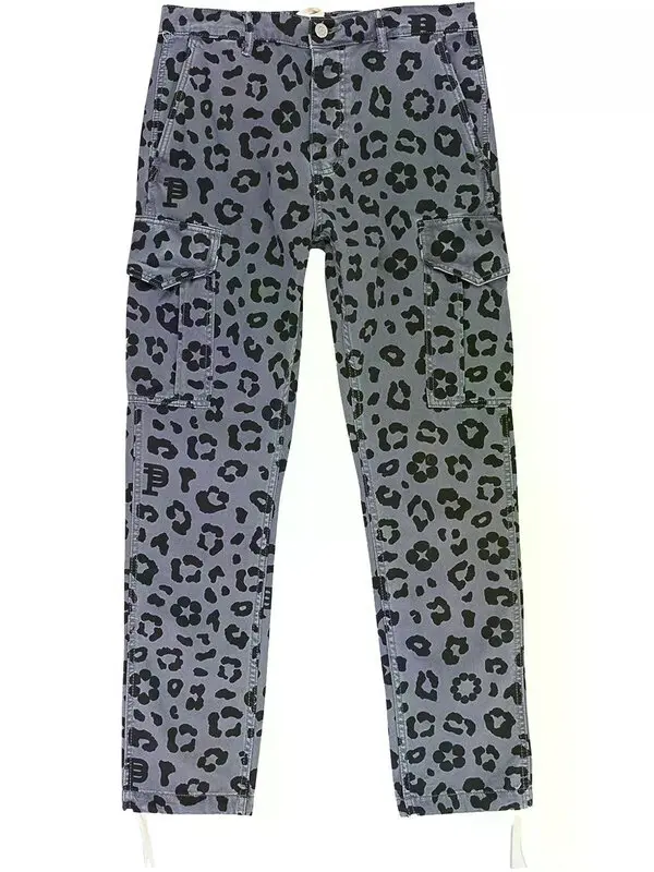 PURPLE BRAND Leopard-print Cargo Trousers